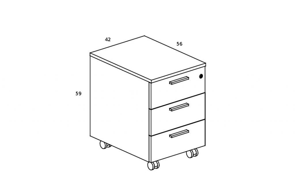 Rollcontainer mit 3 Schubladen, in 8 Dekoren erhältlich