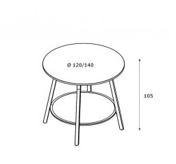 Neu - Hochtisch rund mit Massivholzbeinen - Polare, 2 Größen