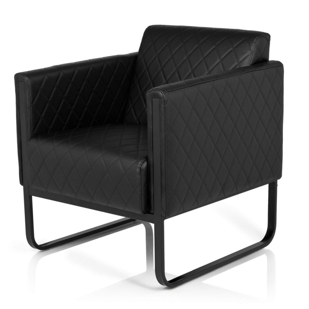 Eleganter Loungesessel im Kunstleder Design, schwarz